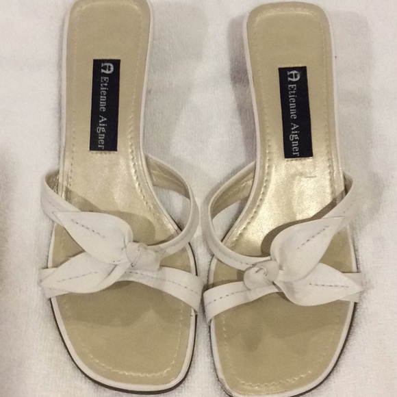 Etienne Aigner | Shoes | Etienne Aigner White Sandal | Poshmark